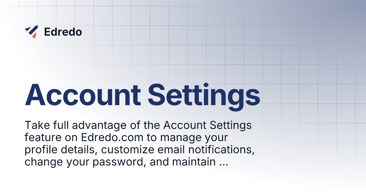 Account Settings | Edredo