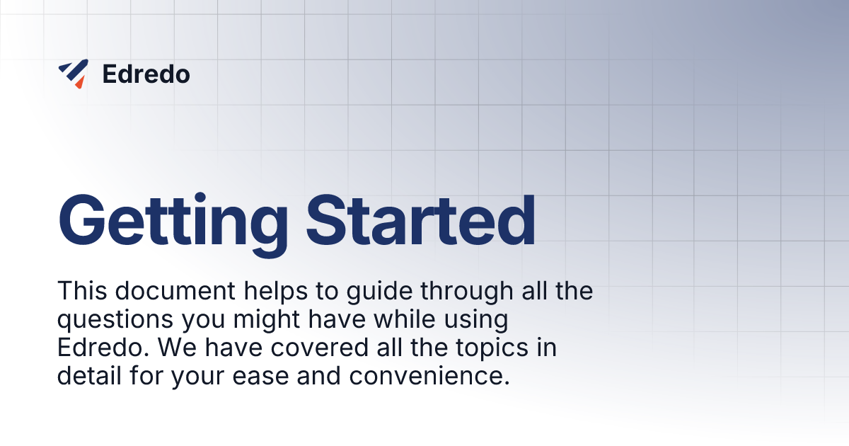 Getting Started | Edredo